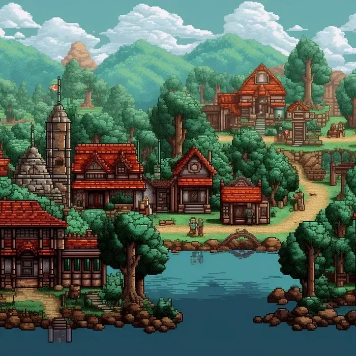 Old Style Rpg Game Maps Midjourney Prompt