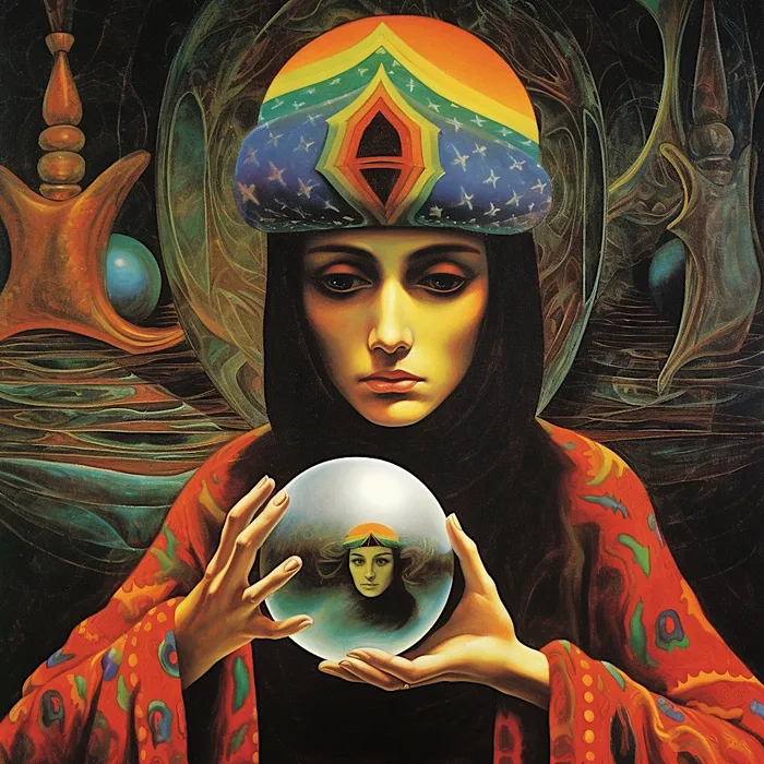 Psychedelic surrealism Midjourney Prompt - promptsideas.com Psychedelic surrealism Midjourney Prompt - promptsideas.com