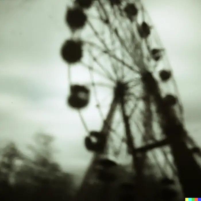 An Old Pinhole Capture Of Chernobyls Ferris Wheel Dalle Prompt