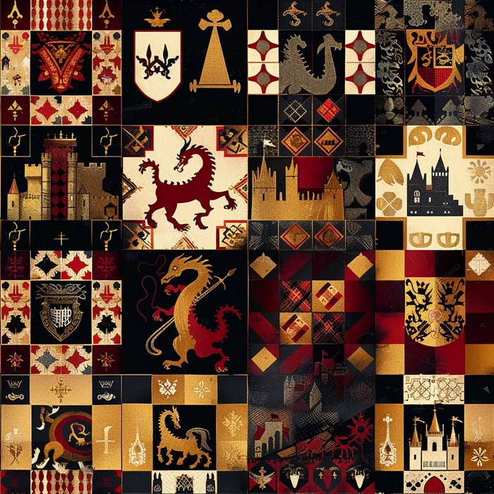 Medieval Squares Seamless Pattern Midjourney Prompt - promptsideas.com Medieval Squares Seamless Pattern Midjourney Prompt - promptsideas.com