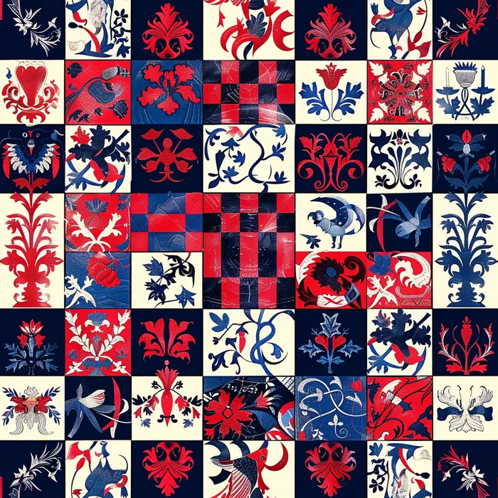 Medieval Squares Seamless Pattern Midjourney Prompt - promptsideas.com Medieval Squares Seamless Pattern Midjourney Prompt - promptsideas.com